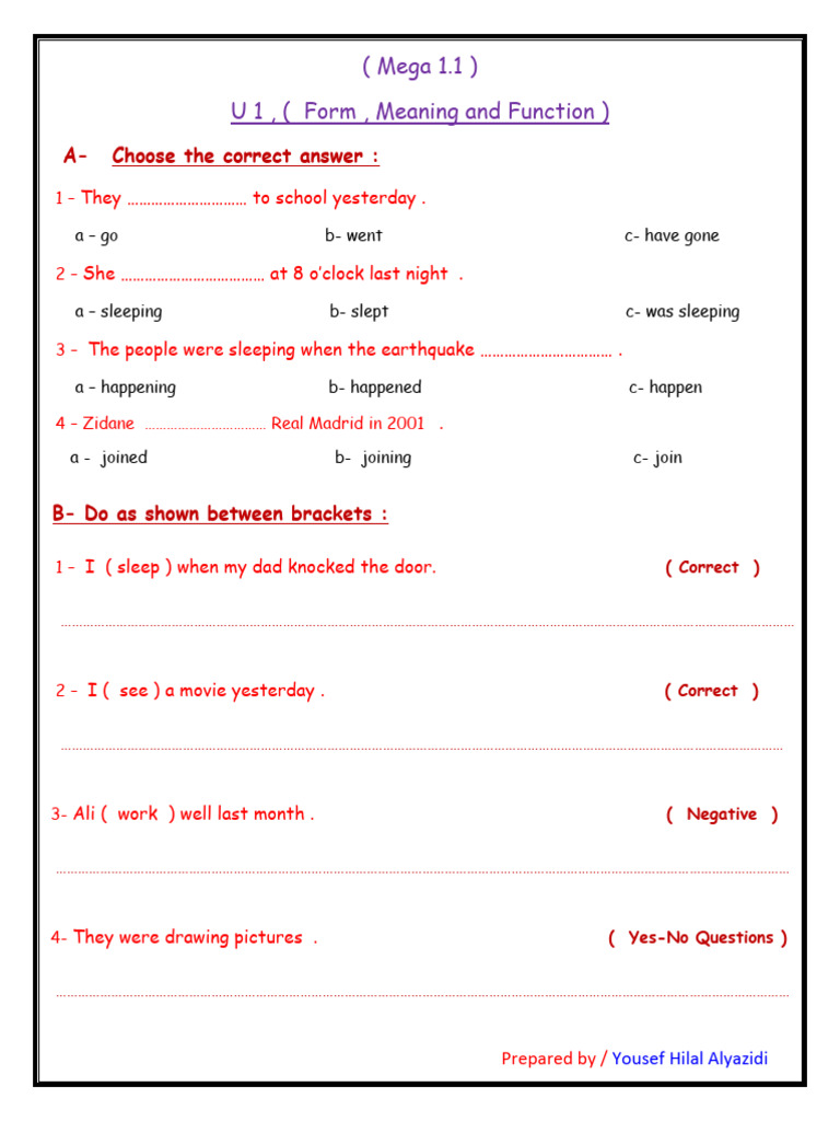 Mega 1.1 U 1 ( Form, Meaning and Function ) | PDF