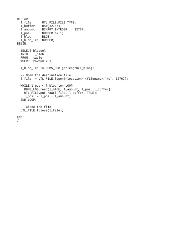 File Extraction Oracle | PDF