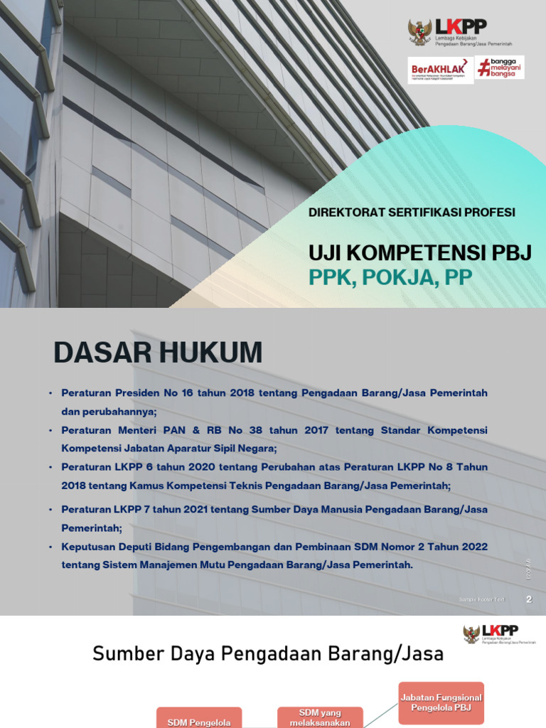 Uji Kompetensi PPK, Pokja Dan PP - DSP | PDF