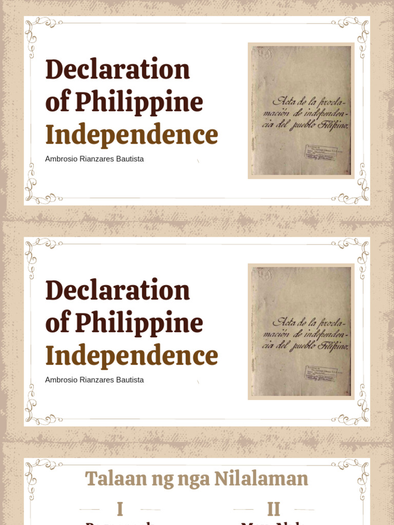 Declaration of Philippine Independence | PDF