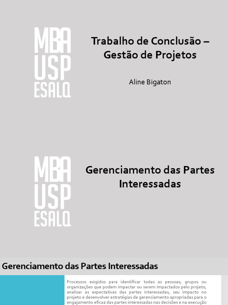 Gerenciamento de Partes Interessadas em Projetos | PDF