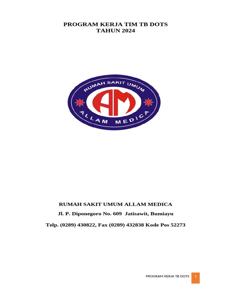 Program Kerja TB Dots 2024 | PDF