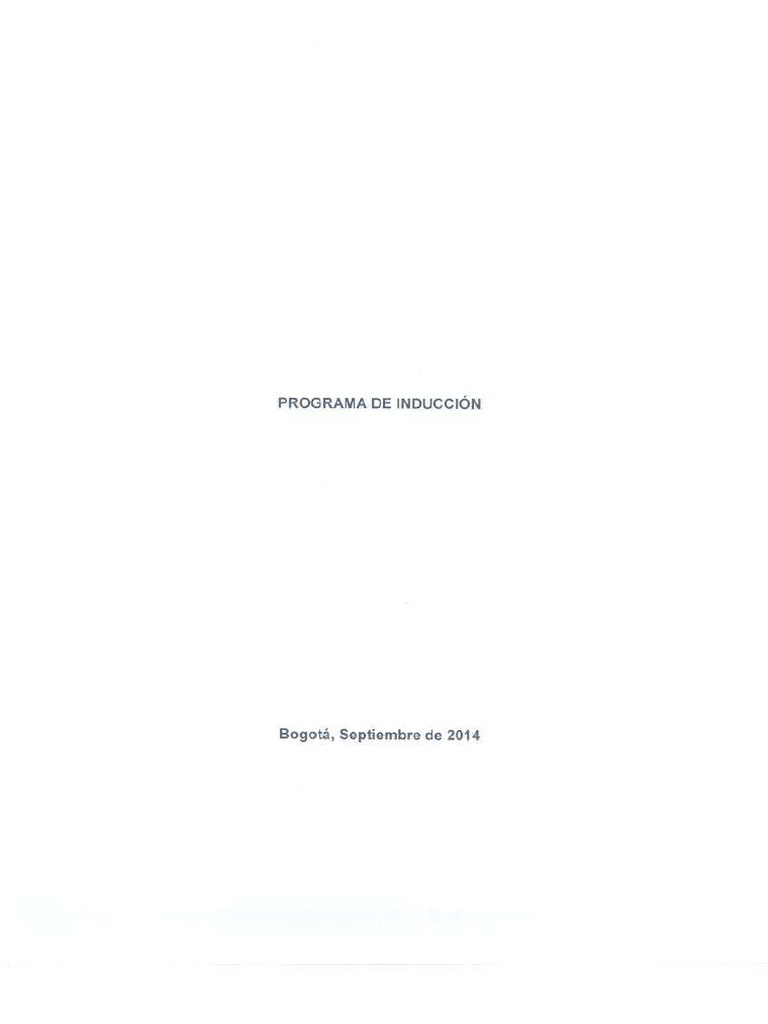 Programa de Induccion - GTH-2014-2015 | PDF