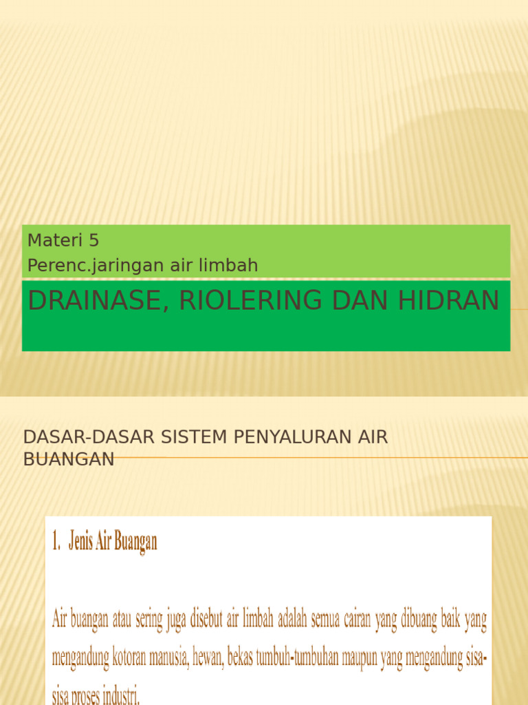 5.Drainase, Riolering dan hidran | PDF