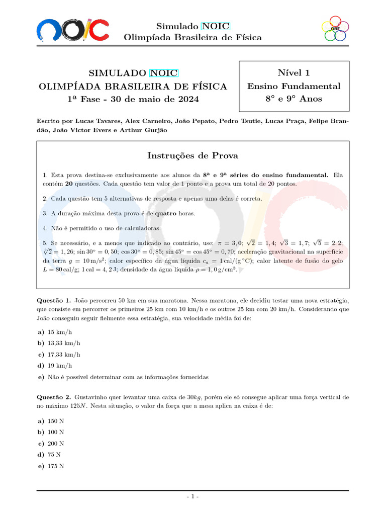 SIMULADO-P3-NIVEL-1 | PDF