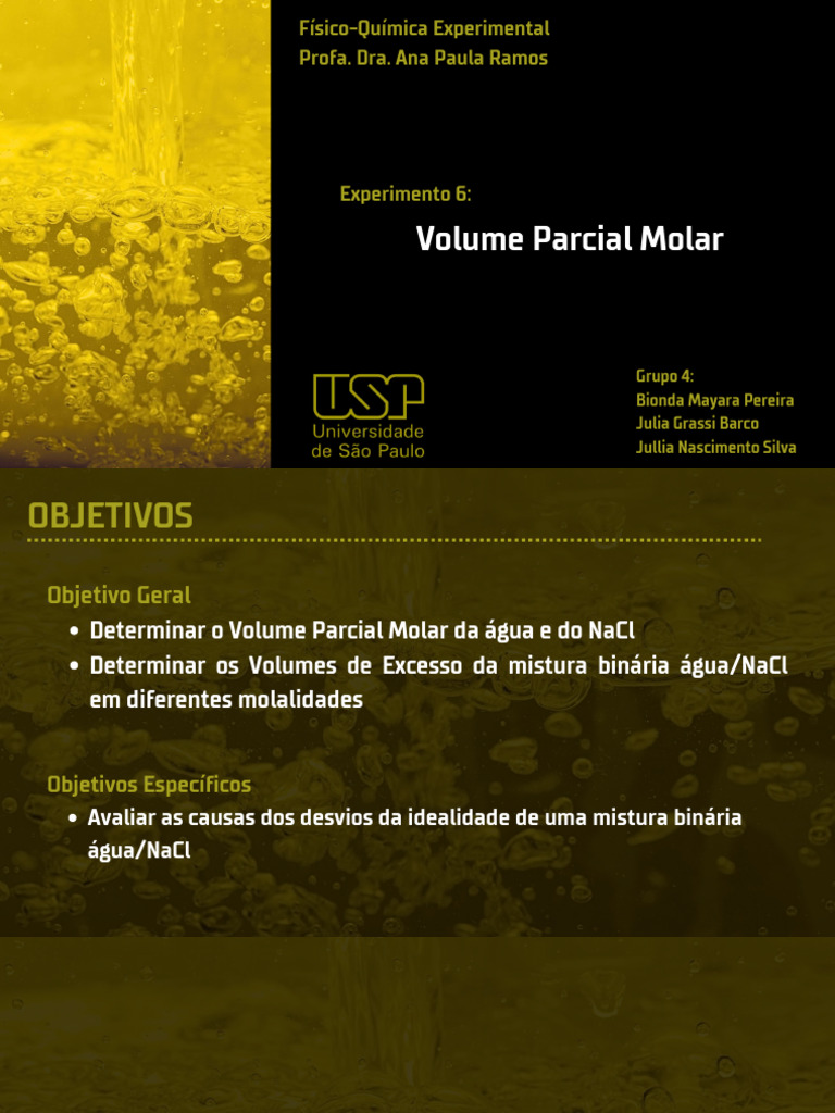 Volume Parcial Molar | PDF