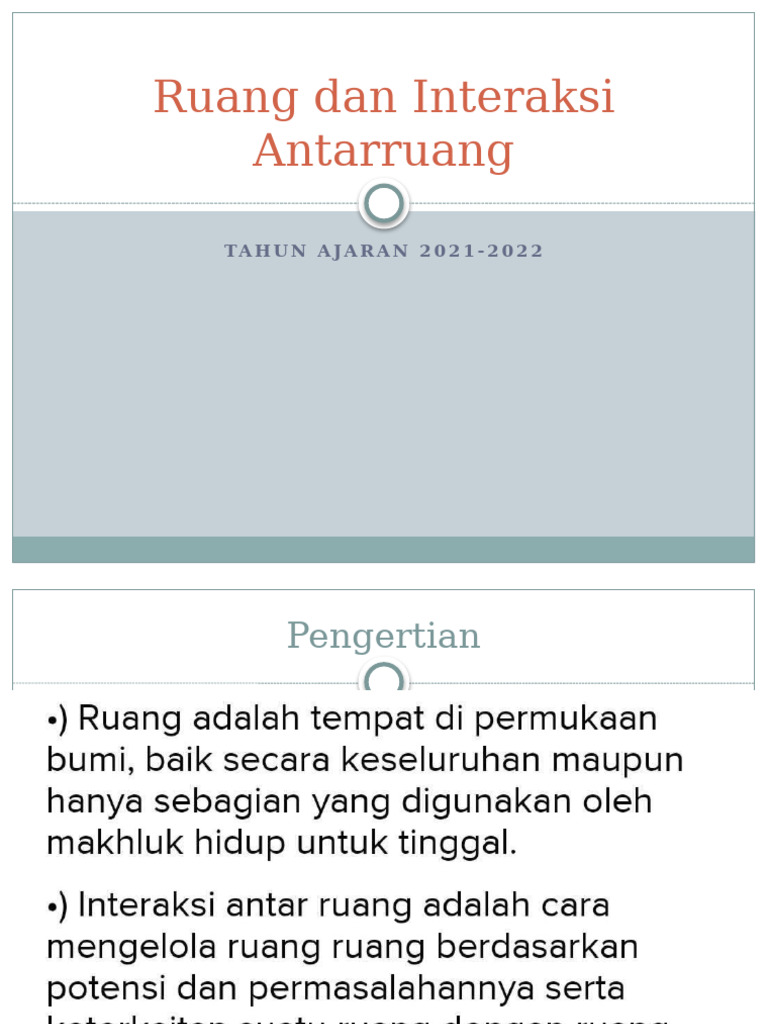 Ruang Dan Interaksi Antarruang | PDF