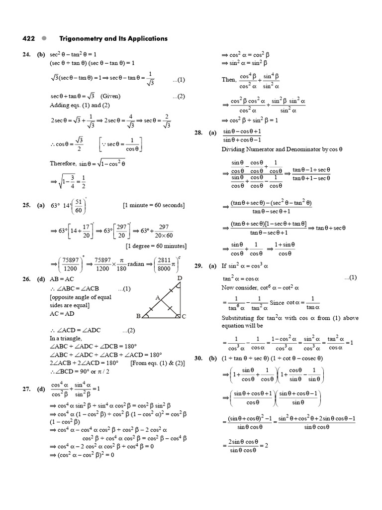 WWW - Sarkaripost.in: 1 3 (Sec Tan) 1 Sec Tan 3 Cos Sin Cos Sin Cos Cos Sin Sin Cos Sin | PDF