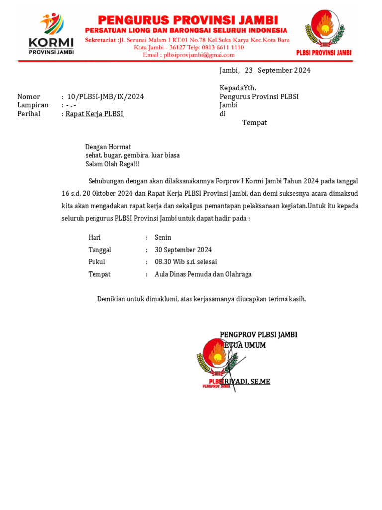 Undangan Rakor - 1 | PDF