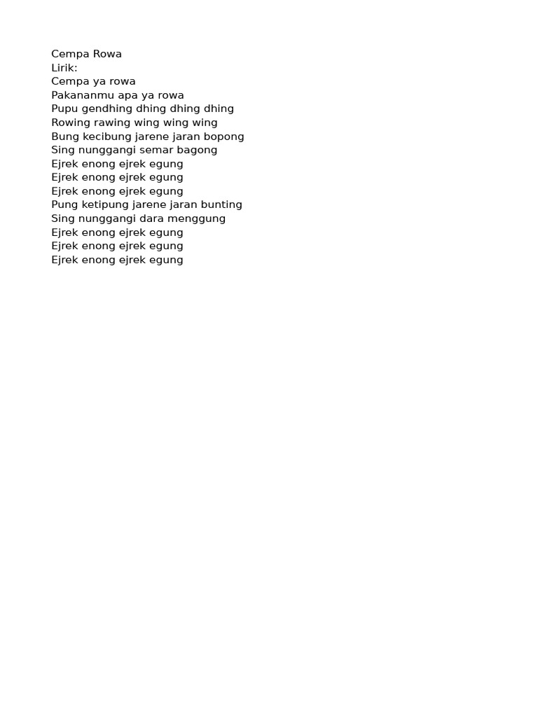 Lagu Cempa Roma | PDF