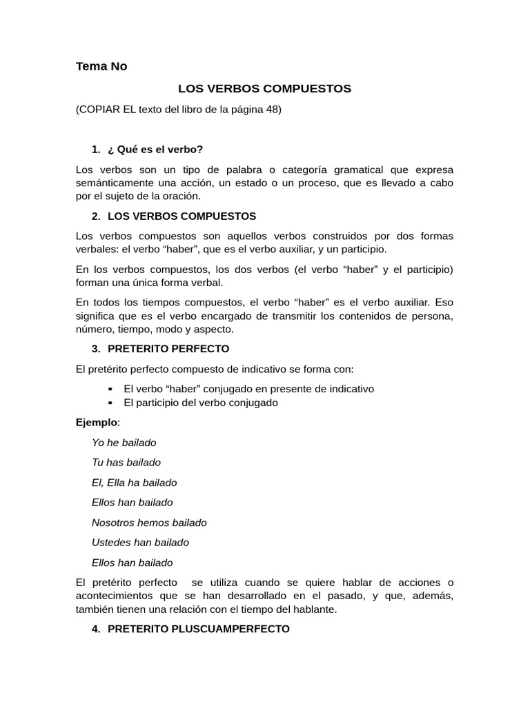 Verbos Compuestos | PDF