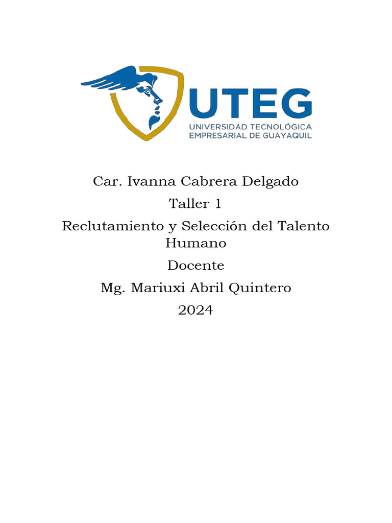 Car. Ivanna Cabrera Delgado - Reclutamiento y Selección Del Talento ...