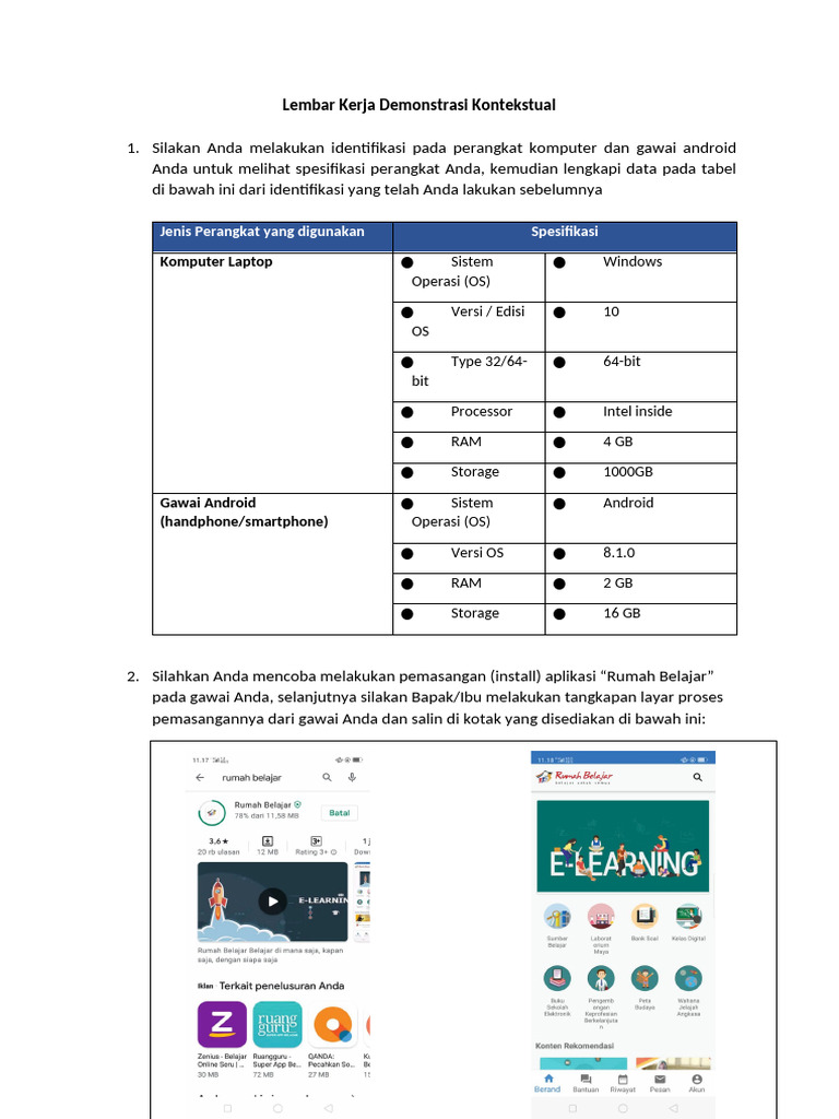 Lembar Kerja Demonstrasi Kontekstual | PDF