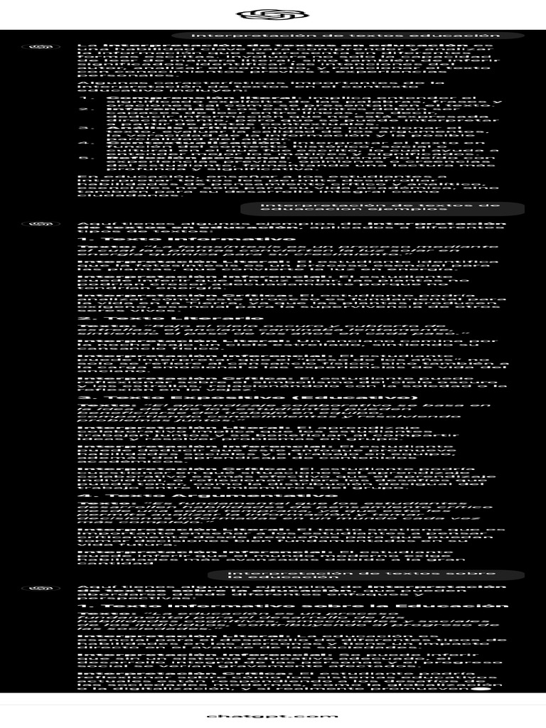 Interpretación de Textos Educativos | PDF