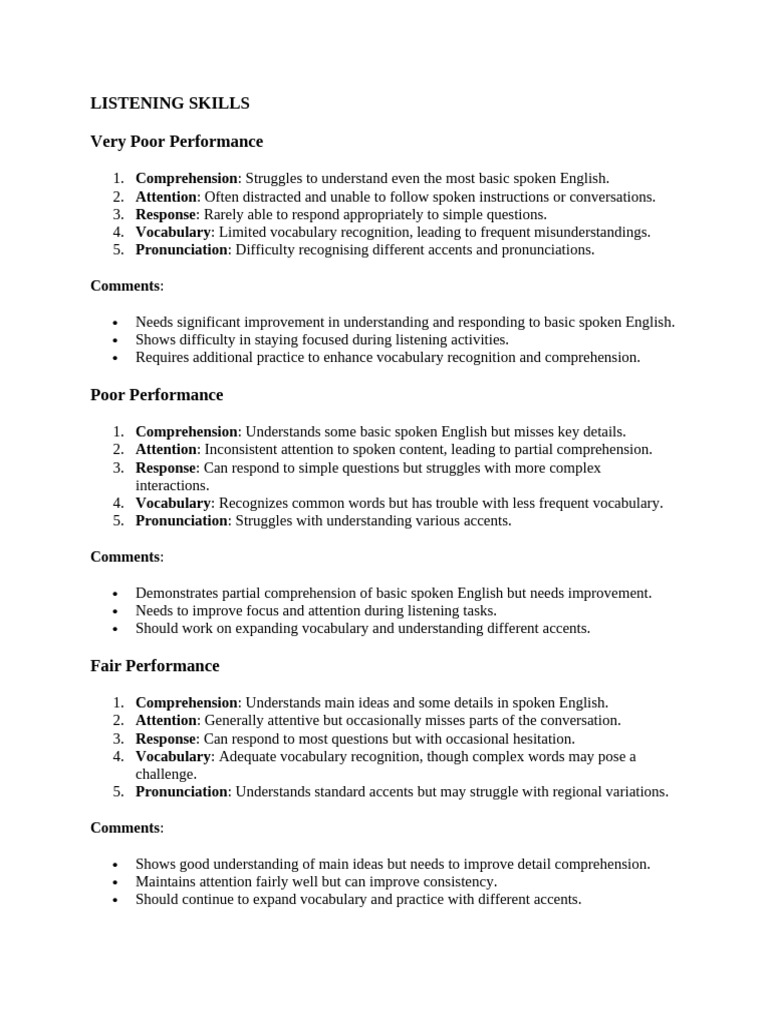 COMMENTS AND INTERPRETATION For GRADE REPORT | PDF | Reading ...