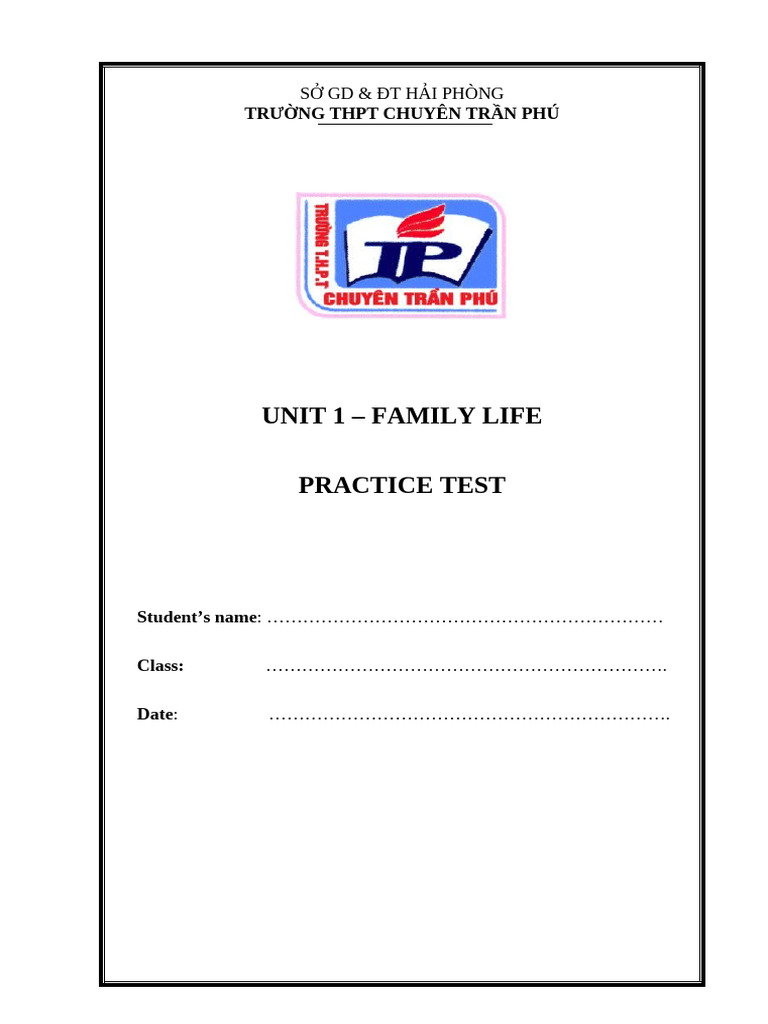 UNIT 1 - PRACTICE TEST | PDF