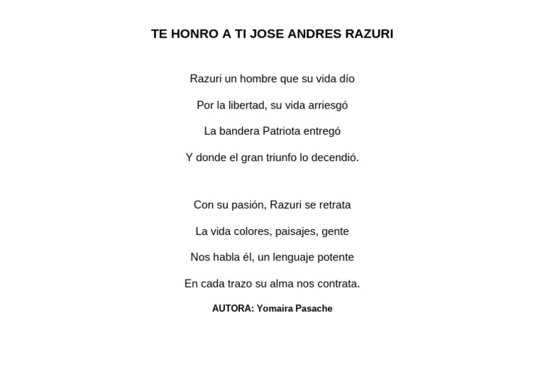 Te Honro A Ti Jose Andres Razuri | PDF