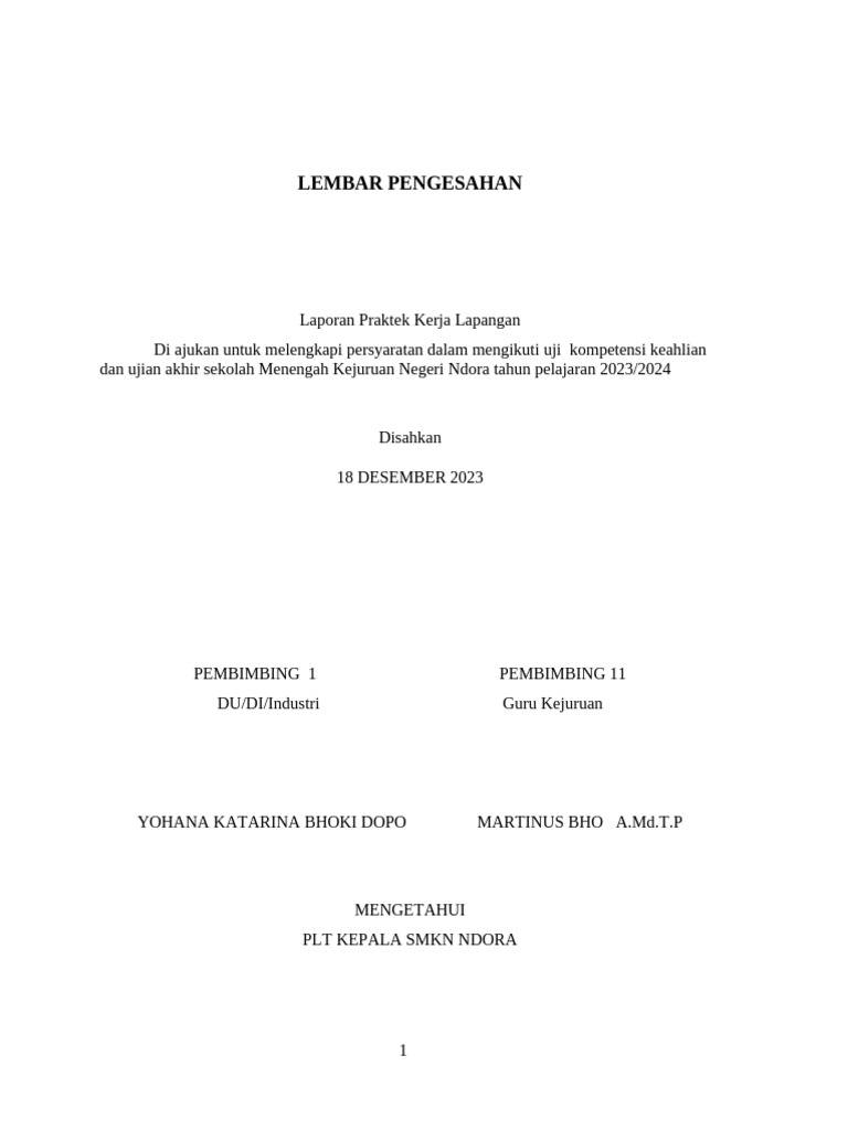 LAPORAN PKL. Rilan Perbaikan RILAN | PDF