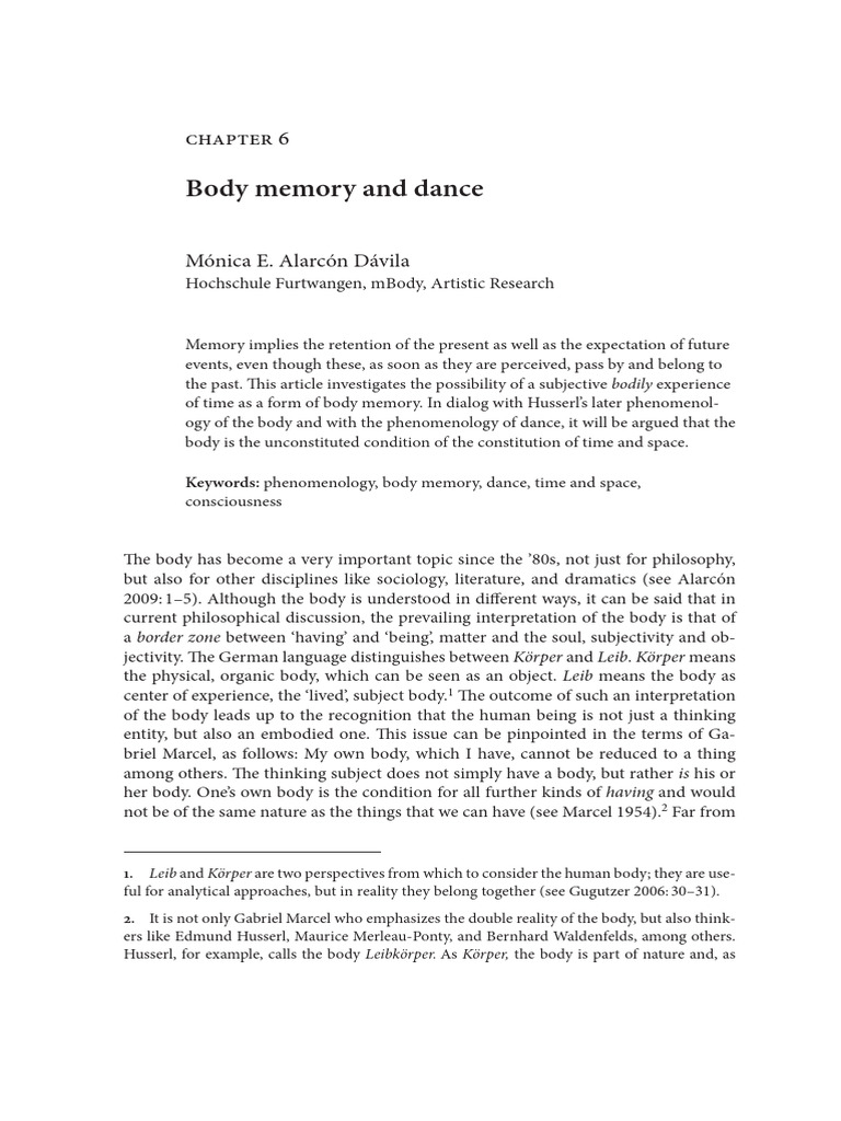 Body Memory Metaphor and Movement - (Chapter 6. Body Memory and Dance ...