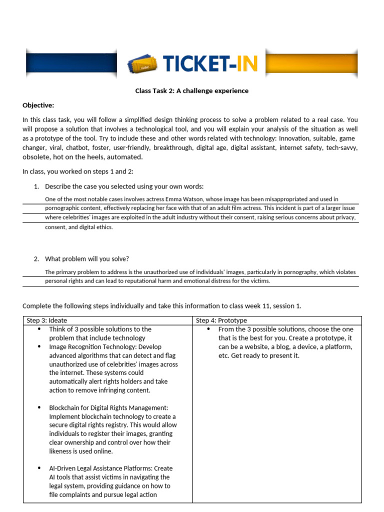 Class Task 2 Ticket-In | PDF