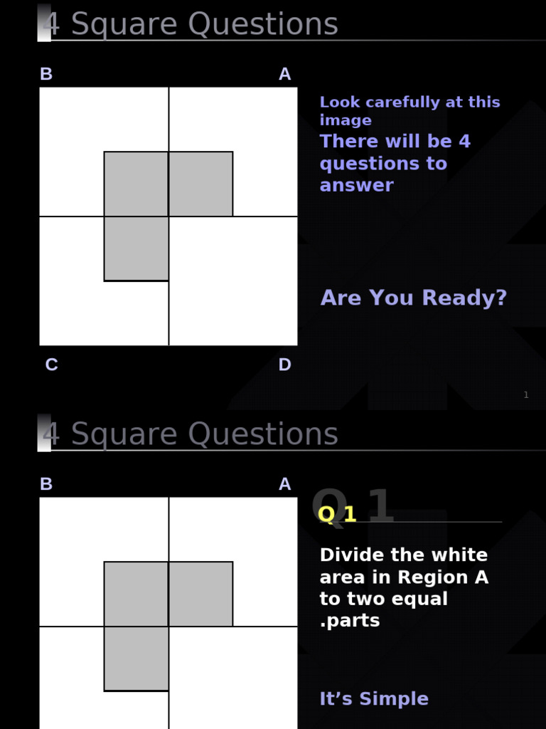 Puzzle of 4 Squares | PDF