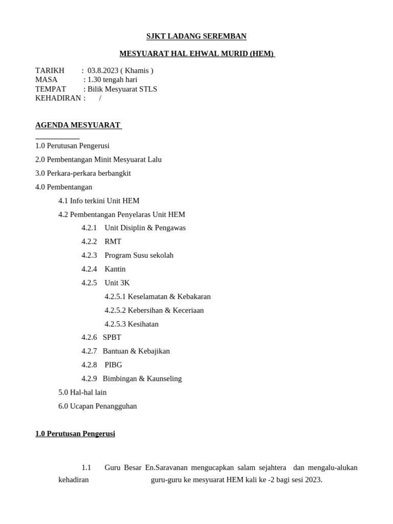 MINIT HEM 2023 kali ke2 | PDF