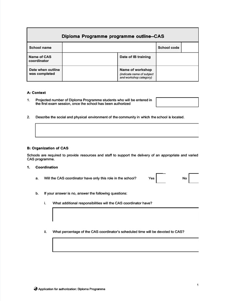 CAS Course Outline (Blank) | PDF