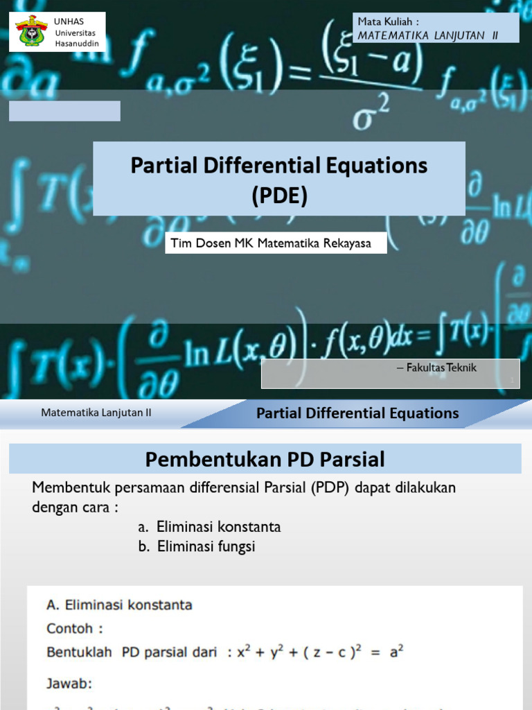 Pertemuan 10. Partial Differential Equation (PDE) | PDF