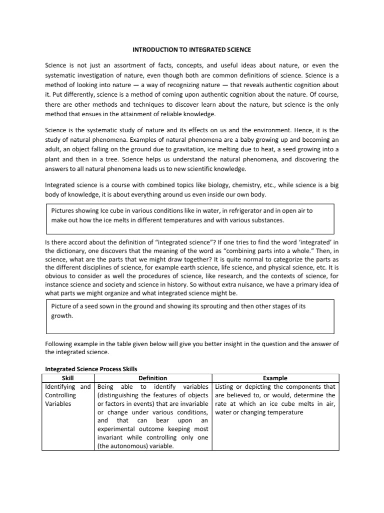 Introduction To Integrated Science-1 | PDF | Science & Mathematics
