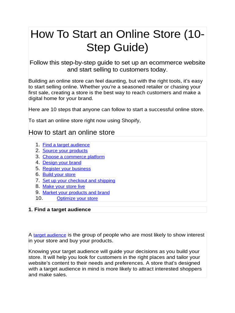 How To Start An Online Store | PDF | Online Shopping | Career & Growth