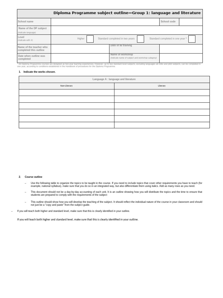 IB-COURSE-OUTLINE (Blank - GROUP 1) | PDF