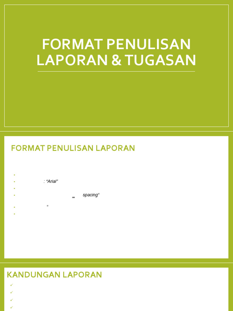 Format Penulisan Laporan & Tugasan | PDF