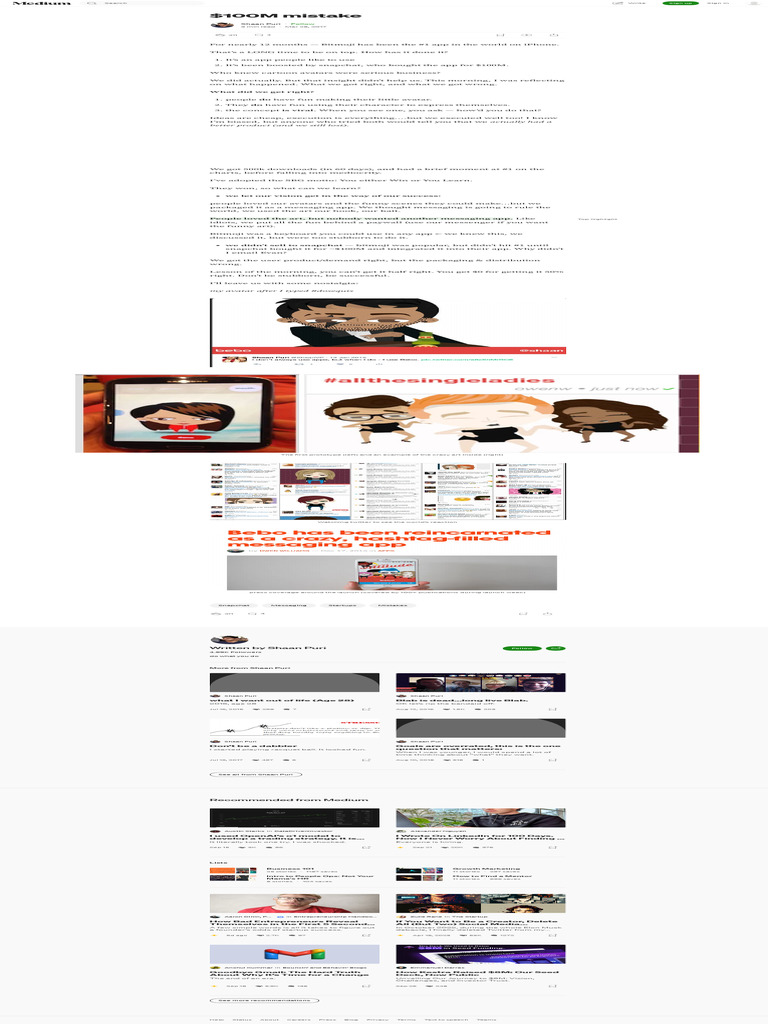 $100M Mistake. For Nearly 12 Months - Bitmoji Has Been - by Shaan Puri - Medium | PDF | Snapchat