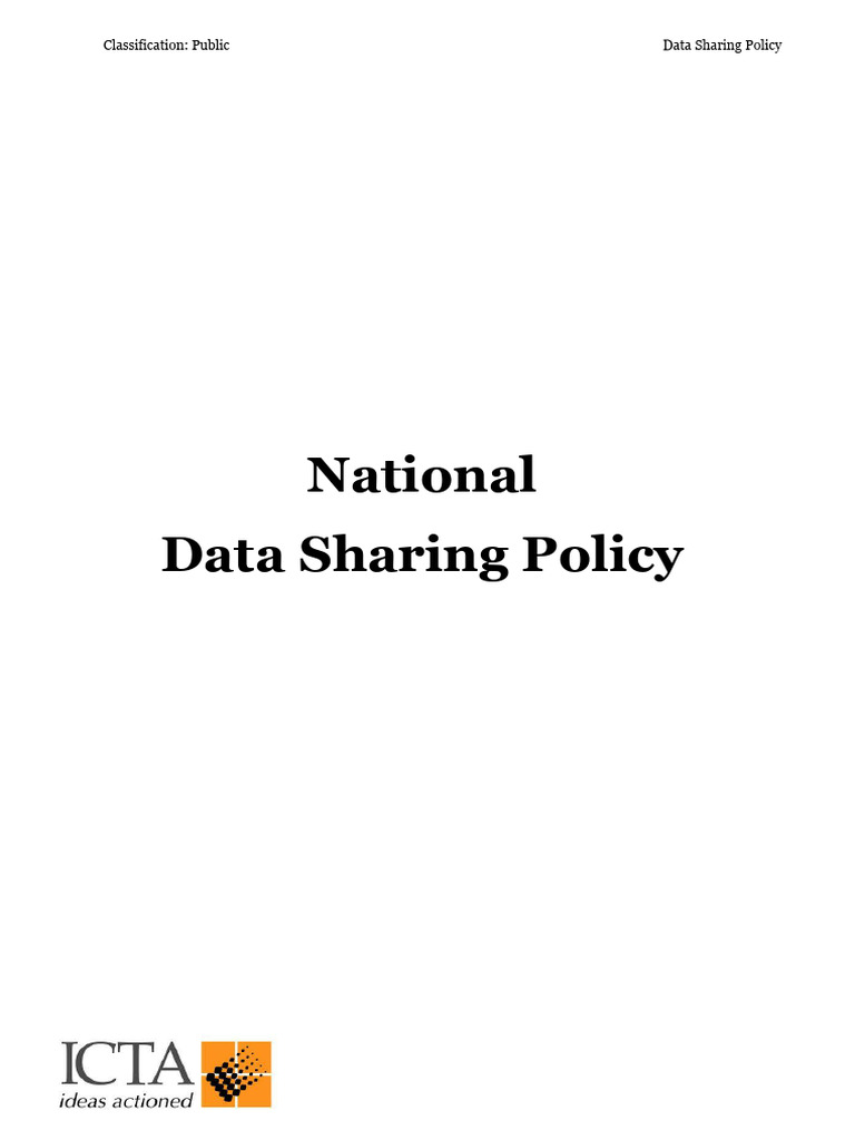 National Data Sharing Policy | PDF | Classified Information | Finance & Money Management