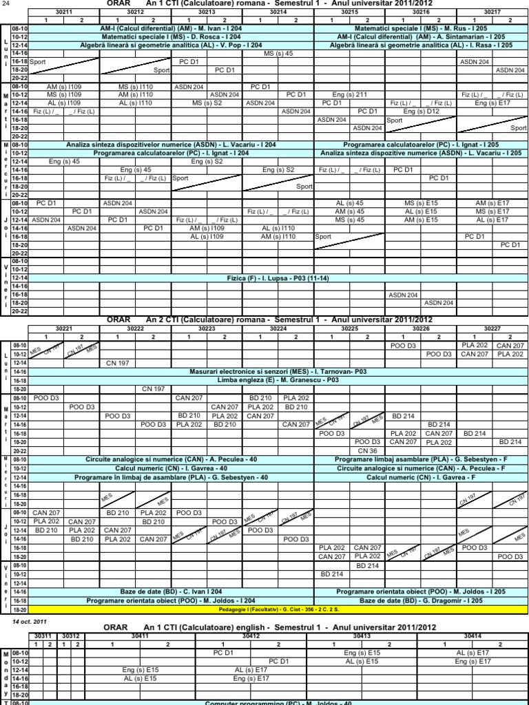 Time Table CS | PDF | Signal Processing | Areas Of Computer Science