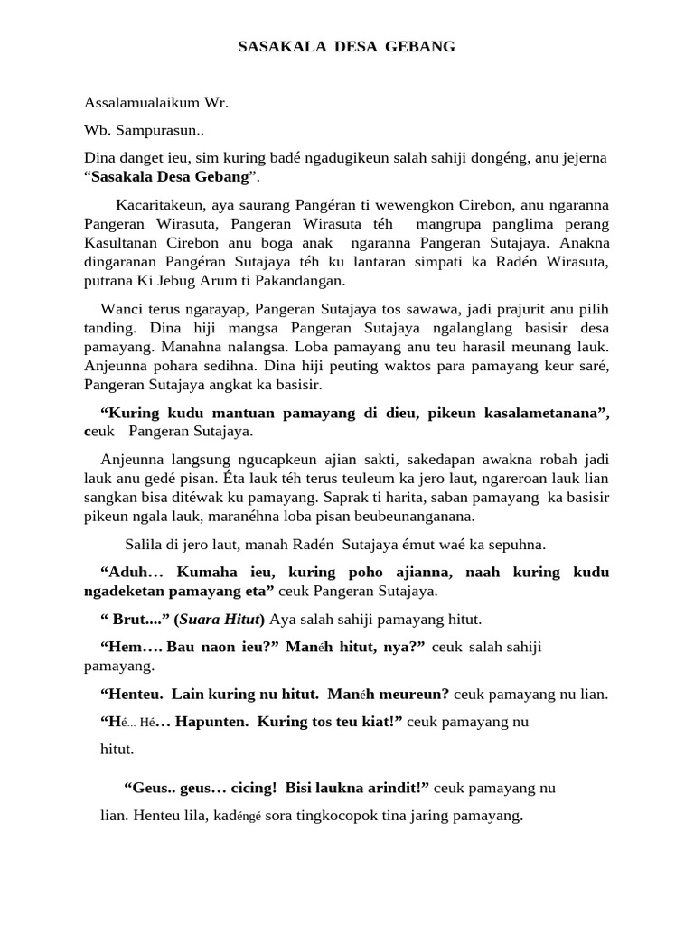 Sasakala Desa Gebang New | PDF
