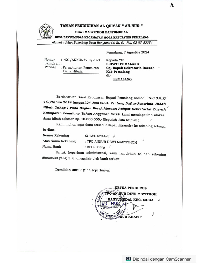 TPQ Annur Dewi Masyitoh Banyumudal | PDF