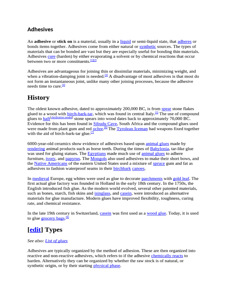 Adhesives 1 | PDF