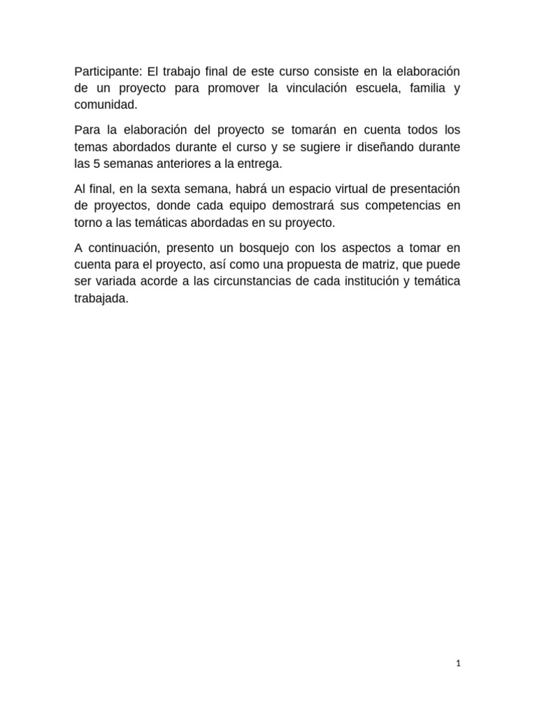 Trabjo Final de Vinculacion Escuela, Familia y Comunidad | PDF | Escuelas | Familia