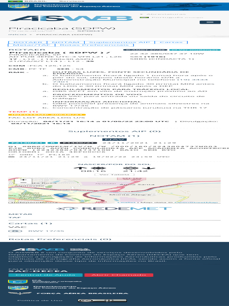 AISWEB - Informações Aeronáuticas Do Brasil | PDF