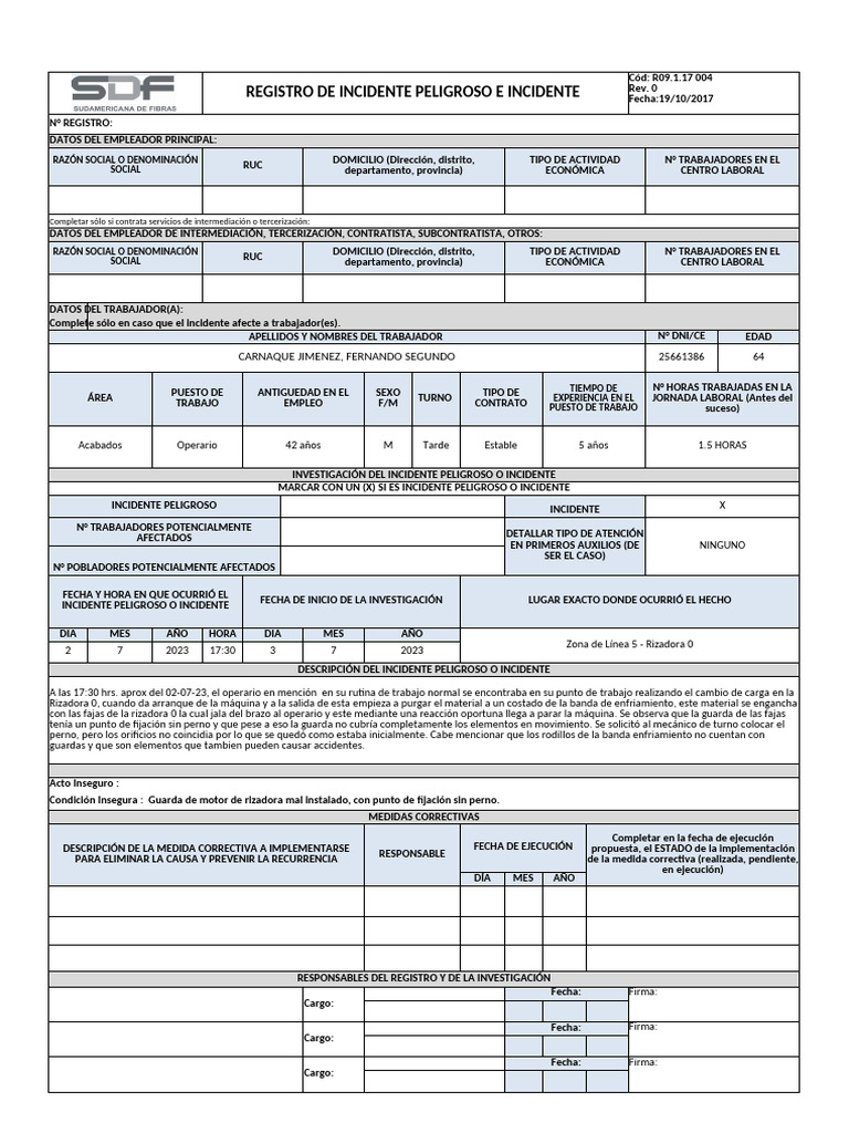A.3 Registro de Incidente - Línea 5 - Rizadora 0 - 02-07-23 Fernado ...