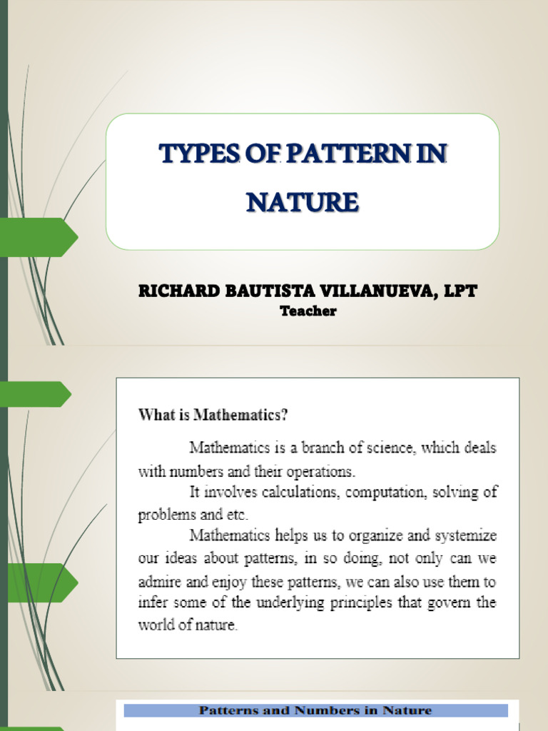 Topic 2 Types of Patterns in Nature | PDF