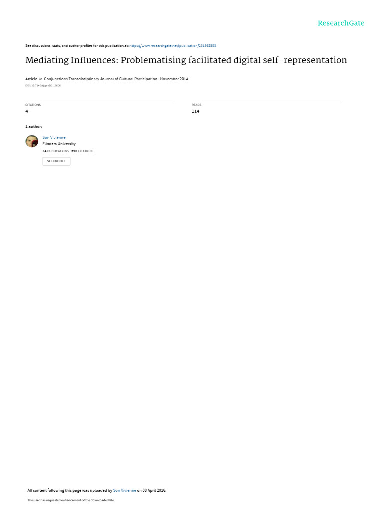 Mediating Influences Problematising Facilitated Di | PDF