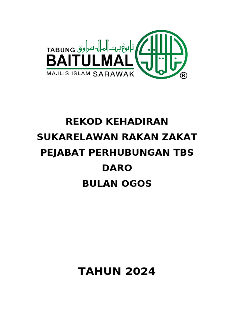 Cover Rekod Kehadiran RZ | PDF