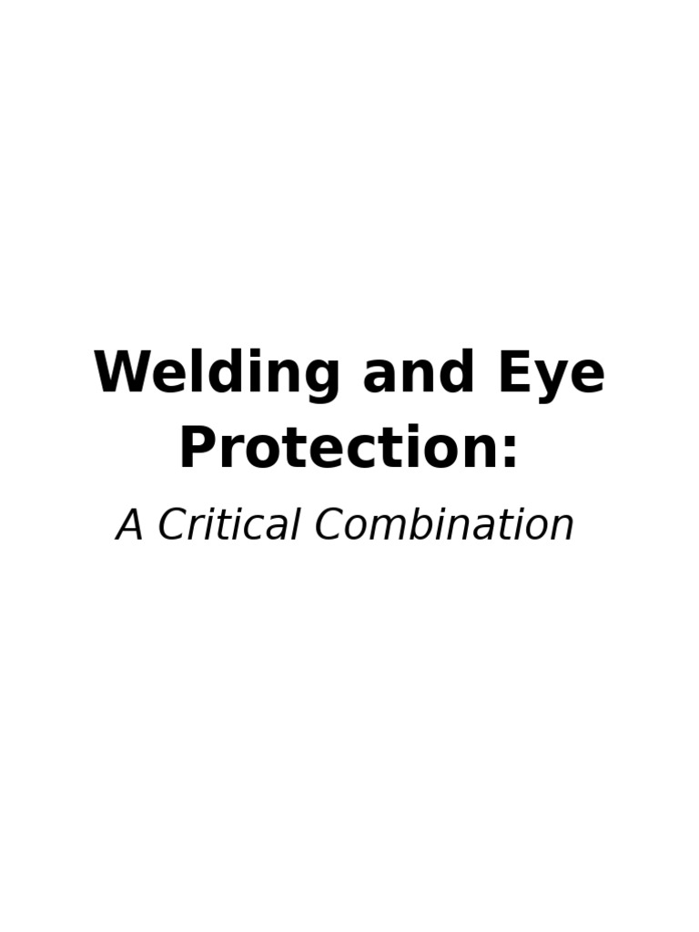 Welding and Eye Care | PDF
