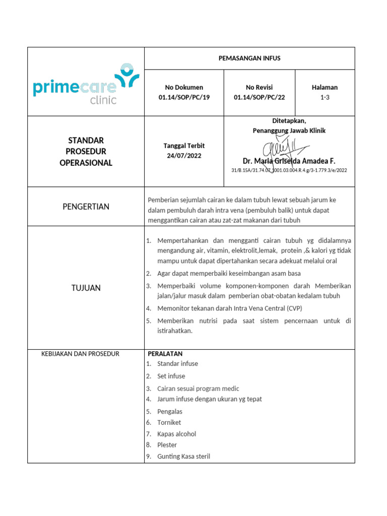 Pemasangan Infus | PDF