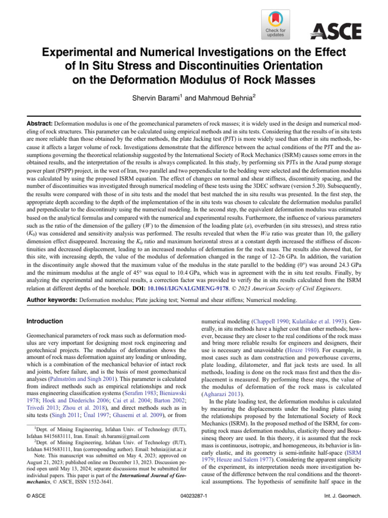 Barami Behnia 2023 Experimental and Numerical Investigations On The ...