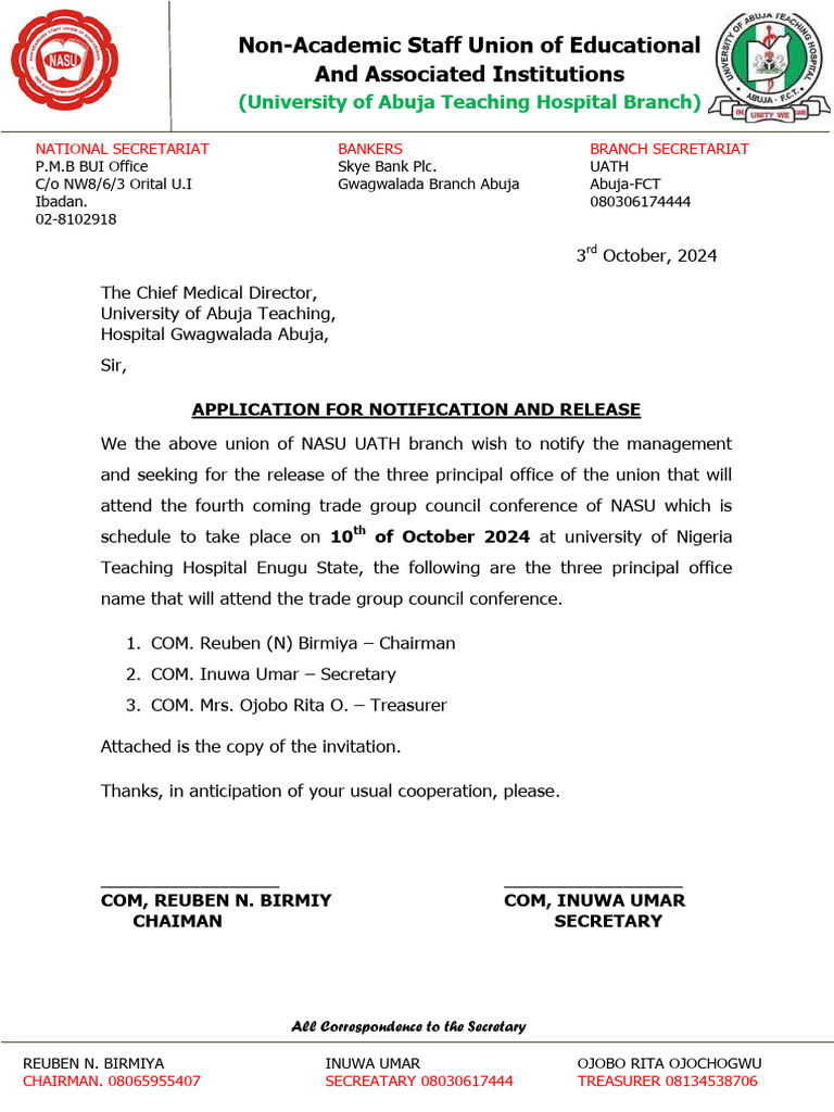APPLICATION FOR NOTIFICATION | PDF