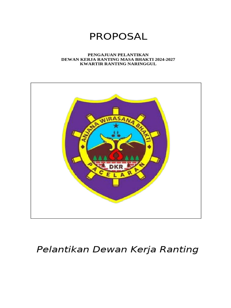 Proposal Pelantikan DKR 2023 | PDF