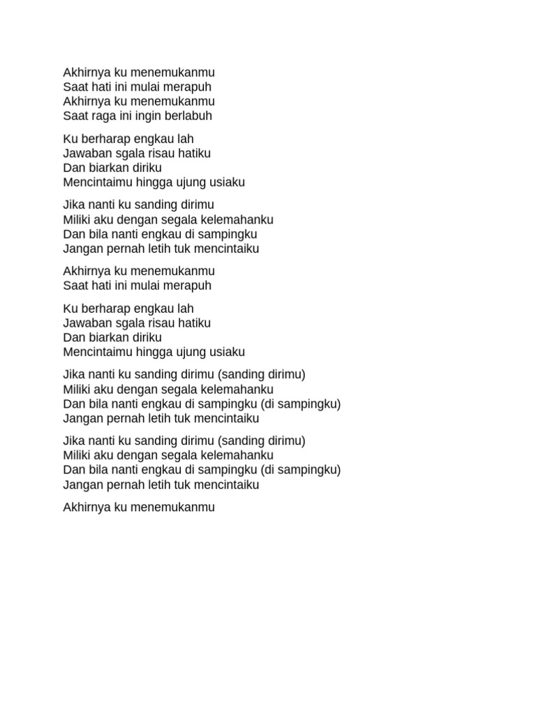 Akhirnya Ku Menemukanmu | PDF